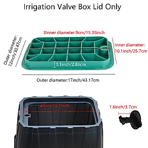 12x17 Valve Box Cover Lid Sprinkler Valve Box Lid Replacement Rectangular for Outside Irrigation