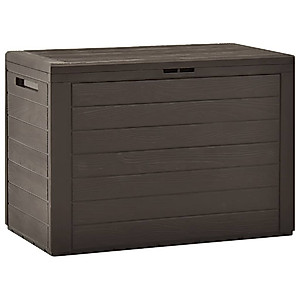 TIFITGO Asomie Patio Storage Box Brown 30.7"x17.3"x21.7" Indoor stockage bin home chest house tank Outdoor Furniture Outdoor Storage Boxes US Stock Fast Shipment Brown