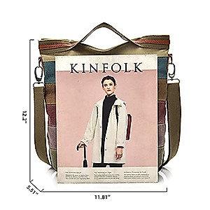 ROUROU Hobo Tote Bag for Women Top Handle Shoulder Bag Multi Color Canvas Crossbody Bag Large Capacity Handbag Casual Purse