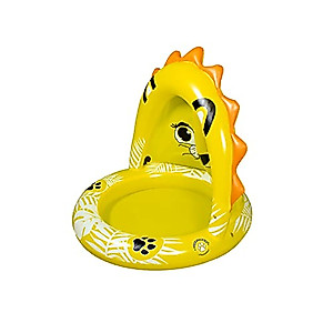 Poolmaster Inflatable Swimming Pool Kiddie Pool with Sun Shade, Baby Lion