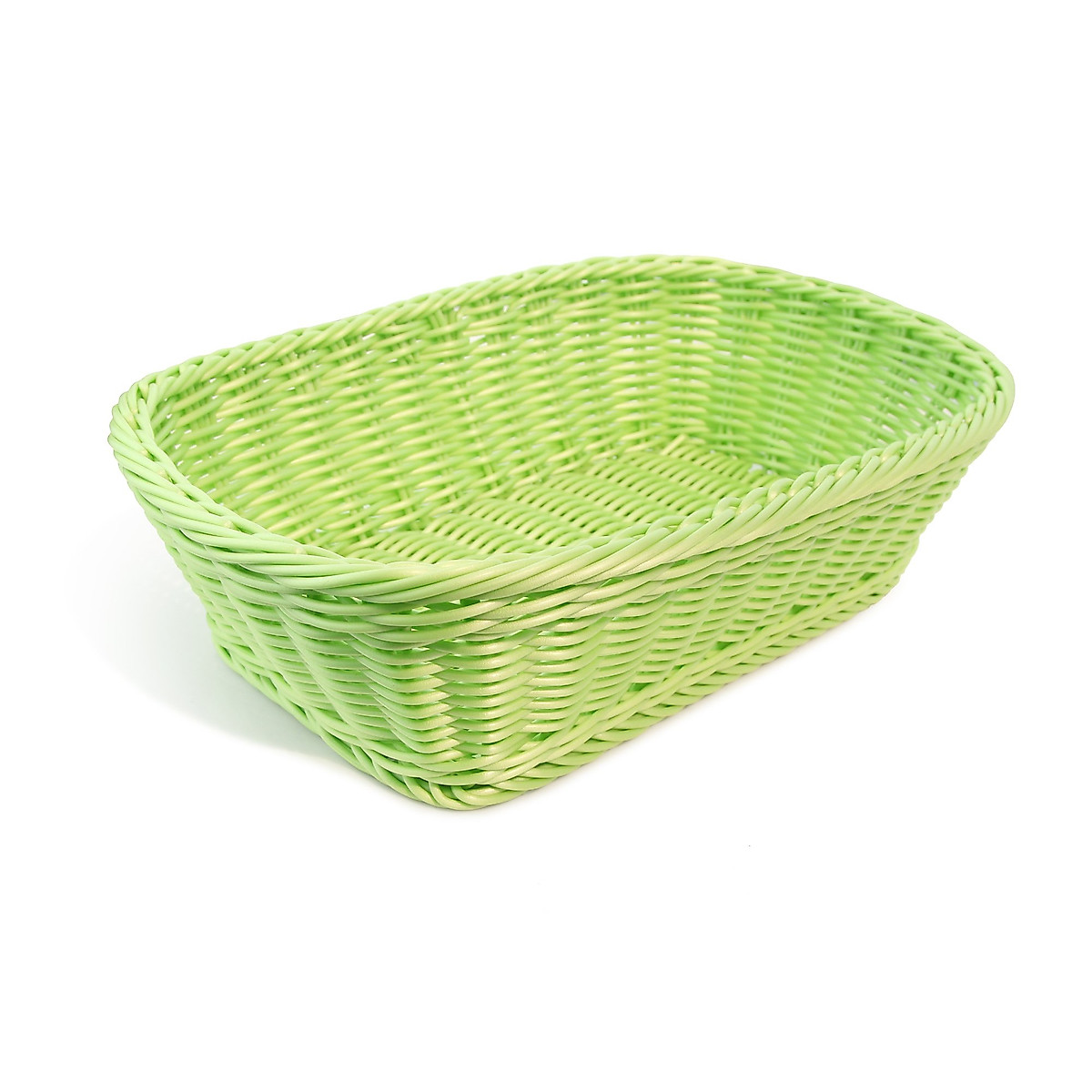 Colorbasket 31404-202 Waterproof Rectangular Utility Basket, Dishwasher Safe, Shelf Storage, Hand Woven, Set of 3, Lime Green