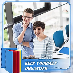 Henoyso 8 Pcs Multi Pocket Folders 8 Pocket Paper Folder Spiral Portfolio Spiral Binders Document Organizer Folio Letter Size Paper Folders for Office Business Document Papers Organizer