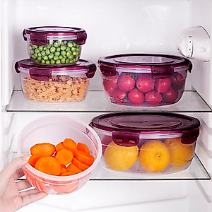 Today's Present Food Storage Container with Lids Set For 4, Plastic Mixing Bowls, Airtight Stackable Leakproof Reusable Storage Containers for Kitchen, BPA Free, Microwave, Freezer, Dishwasher Safe