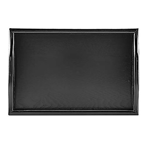 Black Coffee Table Tray, Rectangle Shape Wooden Food Serving Tray for Home Kitchen Restaurant(Black)