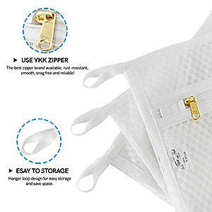 Tenrai 3 Pack Delicates Honeycomb Mesh Laundry Bag, With YKK Zipper, Lingerie, Hosiery, Socks, Bra, Baby Products, Fine Knitwear Mesh Wash Bags (3 X-Small)