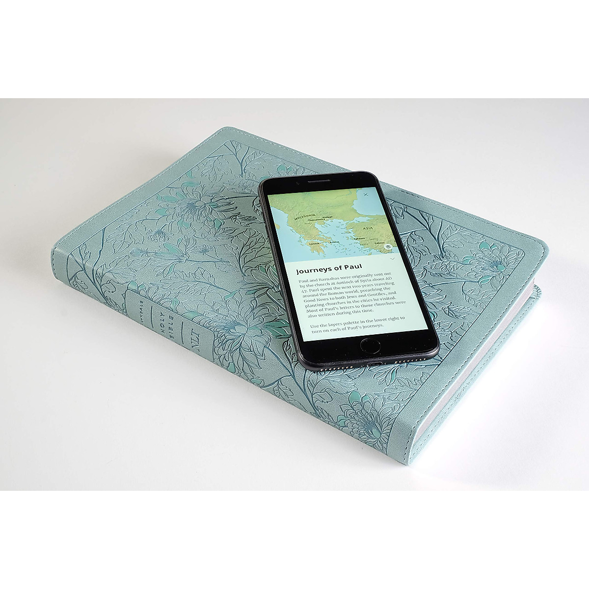 NLT Large Print Thinline Reference Bible, Filament Enabled (LeatherLike, Floral Leaf Teal, Red Letter): Includes Free Access to the Filament Bible App ... Notes, Devotionals, Worship Music, and Video