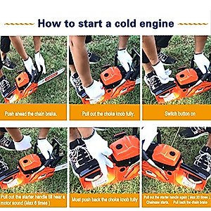 Gas Chainsaw 62CC Power Chain Saw 20 Inch Guide Board Chain saws 2-Cycle Gasoline Handheld Cordless Petrol Chain Saws for Trees Gas Powered Farm, Ranch and Garden Tools