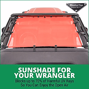 MasterTop Bikini Mesh Top Sunshade - Fits Jeep Wrangler TJ 1997-2006 - Jeep TJ Bikini Top Jeep TJ Sunshade Jeep TJ Mesh Top Jeep TJ Sun Shade Jeep TJ Top Bikini - (Red 97-06 Half Top)