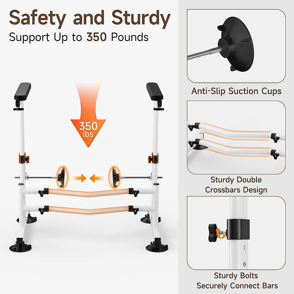 WAYES Toilet Safety Rails - Toilet Arms for Elderly and Disabled, Fit for Most Toilet, Up to 350 Lbs, Adjustable Height & Width