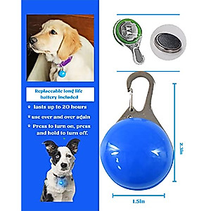 JayJos clip-on pet safety light, LED glow in the dark lights for your pet, weather resistant safety flashing lights for dogs, cats ,night walking, campers and bicycling Gifts For Pets, Keychain Light Blue