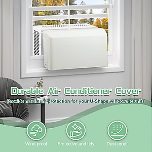 Memrita Indoor Air Conditioner Cover,Compatible with U-Shape Window AC Units,Windproof Design Indoor AC Cover for U-Shape Window Air Conditioner Unit,Block Dust and Cold Draft