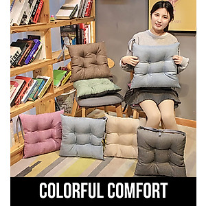 NINE GAD Chair Cushions for Dining Chairs 6 Pack - Cojines para Sillas De Comedor, Pads Set of 6, Non Skid Kitchen Sofa Office Room Decor (Green), 16 Inches