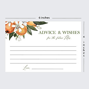 Orange Theme Advice and Wishes Cards, Set of 50, Advice Cards for Bridal Shower, Bridal Shower Advice Cards, Citrus Bridal Shower, Mimosa Bridal Shower