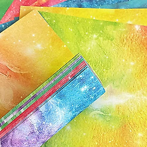 Origami 6x6 Paper Kit 50 Sheets 12 Vivid Colors Double Sided Printed Traditional Patterns Square for Arts Crafts Projects, Gradient Colors