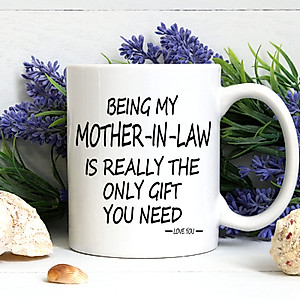 Being My Mother In Law Is The Only Gift You Need Mug Being My Mother In Law Mug Mother In Law Coffee Mug Birthday Valentine's Day Christmas Gifts for Mother In Law from Daughter Son In Law 11 Ounce