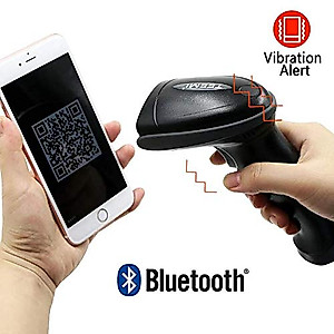 TEEMI Bluetooth Barcode Scanner with USB Charging Cradle Data Receiver, 1D 2D QR Wireless Imager with Vibration Alert for iOS Android Devices, BT 5.0 Longer Transfer Range, Handsfree Screen Scanning