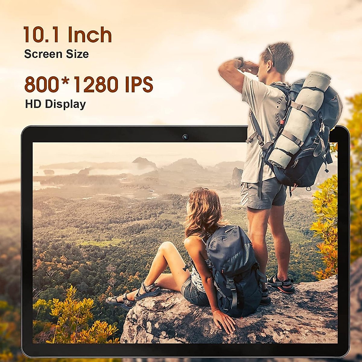 SGIN 10 Inches Tablet Computer, 2GB RAM 64GB ROM, Android 12 IPS Display, Quad-Core Processor 1.6GHz, 5000mWh Battery, TF Card 32GB Expansion, GPS, Bluetooth, Black, WiFi