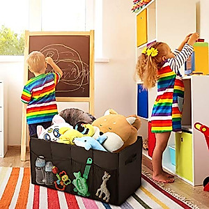 MaidMAX Trunk Organizer for Car SUV Storage with Two Handles and Side Pockets, Foldable, Black, 25.5 Inches Long