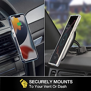 Scosche MPQ5DV-XTSP MagicMount Pro Charge5 15W Wireless Charging MagSafe Car Mount, Magnetic Phone Holder for Dashboard/Vent Compatible with iPhone 16/15/14/13/12 Pro/Pro Max/Plus, MagSafe Case & More