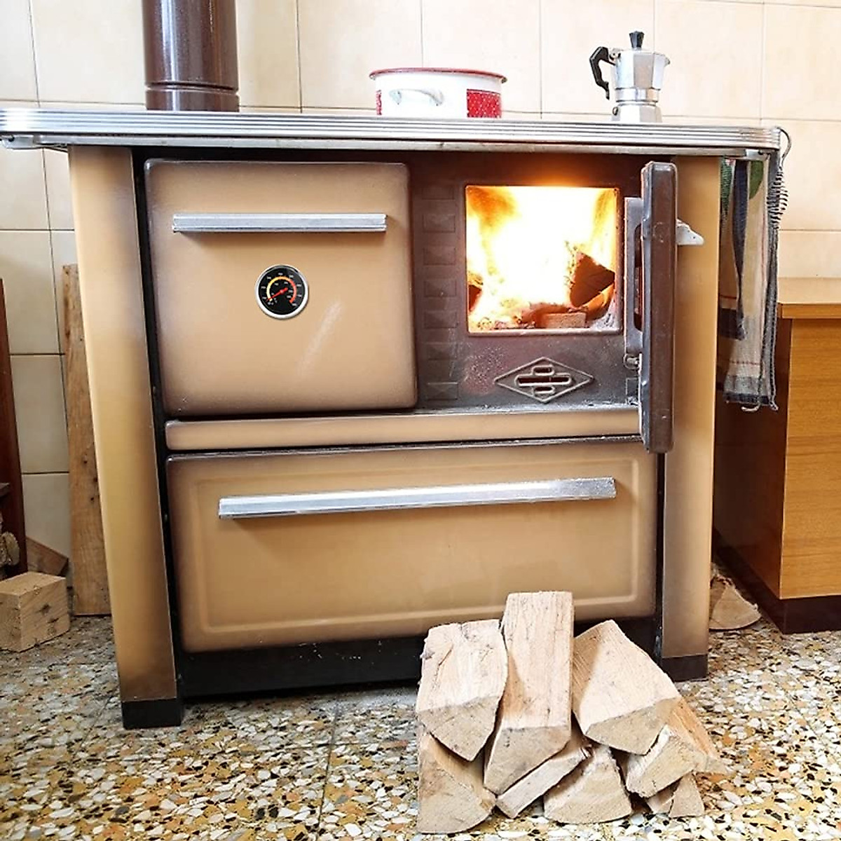 YARDWE Meat Temperature Gauge 2pcs Thermometer Temperature Gauge Temperature Meter Temperature Indicator Household Barbecue Tool Stainless Steel Oven Temperature Monitor