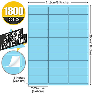 Geyee 1800 Pcs Fluorescent Address Labels Colored Address Labels 1'' x 2-5/8'' Neon Color Printable Stickers for Printer Return Mailing Shipping Message(Multicolor)