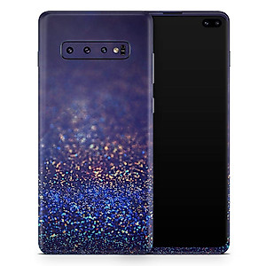 DesignSkinz Deep Blue with Gold Shimmering Orbs of Light Protective Vinyl Decal Wrap Skin Cover Compatible with The Samsung Galaxy S20 (Screen Trim & Back Glass Skin)