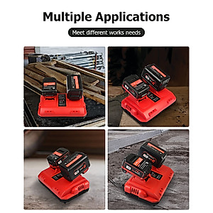 KOOMICY 4Pack 18V 6.0Ah Batteries Replacement for Milwaukee M-18 Battery and 1 Charger Set