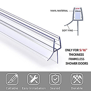 Fixed Glass Shower Door (36, Transparent)