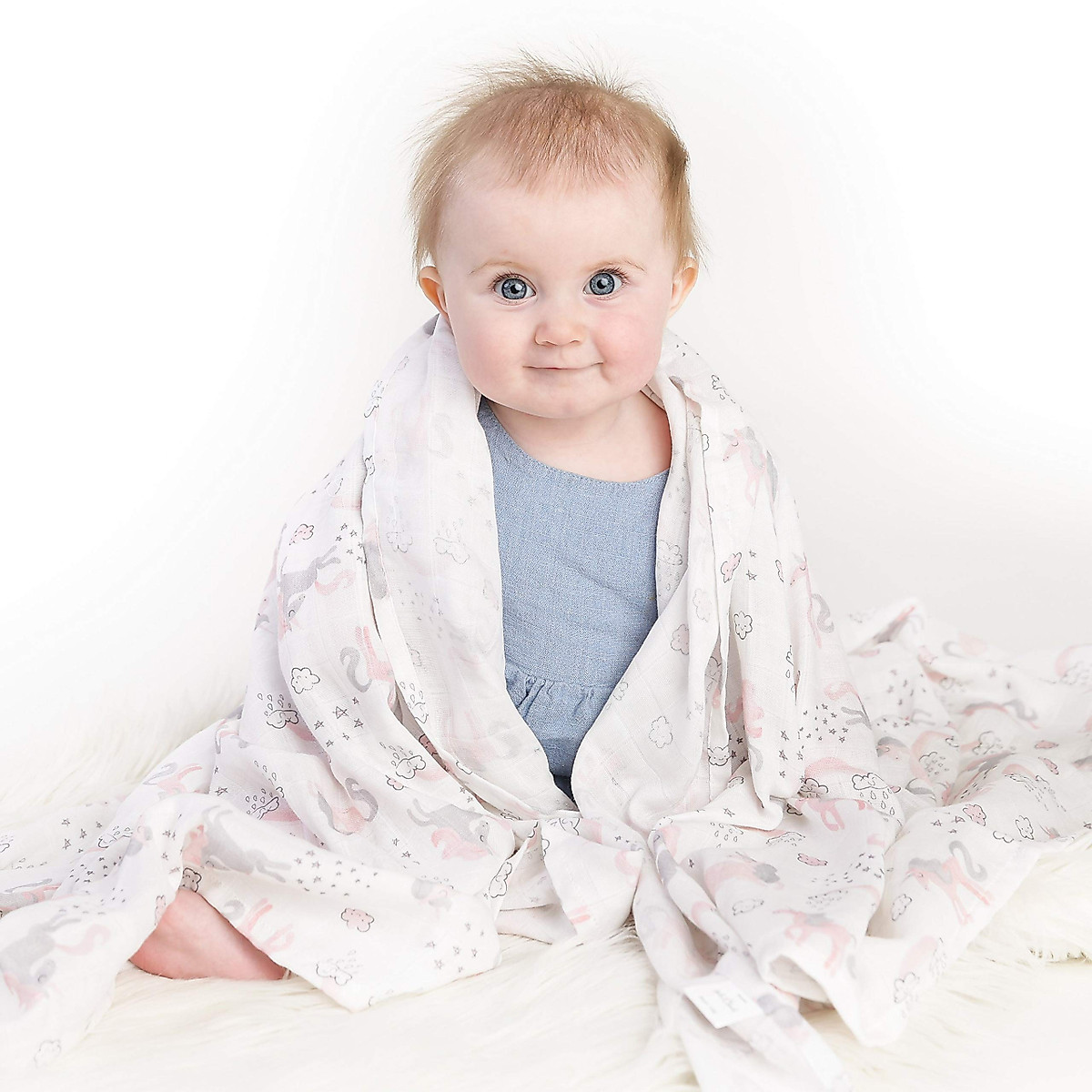 Kids N' Such Extra-Large Muslin Baby Swaddle Blanket, Mystical, 47 x 47, 3 Pack