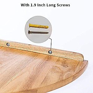 FLYFAIR Corner Shelf, Solid OAK Wood Corner Shelf Wall Mount, Round Edging Hanging Corner Shelves for Wall Floating Speaker Display Bookshelves Décor Accents for Bedroom Office Kitchen Living Room 16"