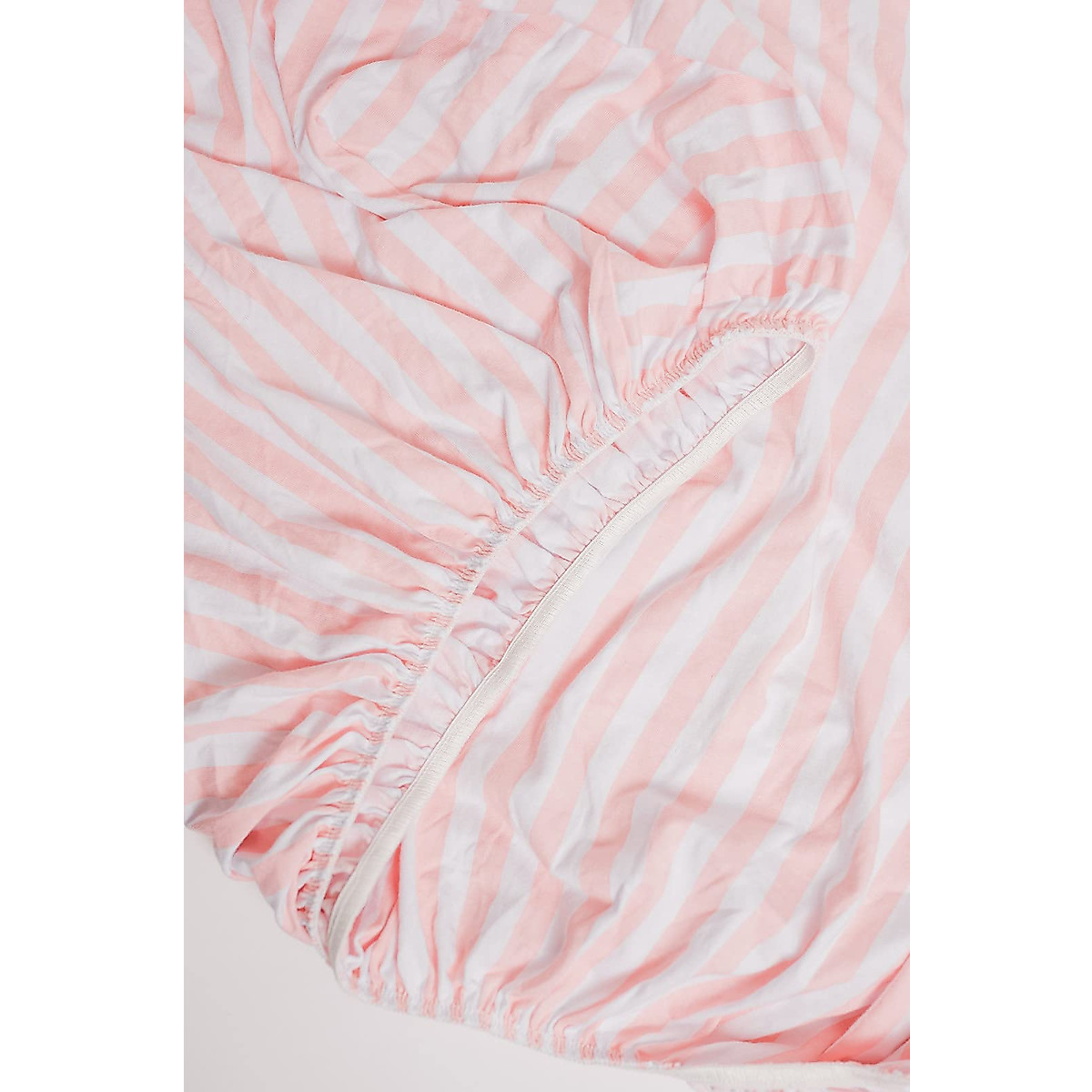 NODNAL CO. 3 Fitted Pink Mini Crib Pack n Play Playard Portable Crib Sheets Set - 100% Oeko-TEX Cotton Baby Girl Nursery Bedding - Chevron, Polka Dot, & Stripe Travel Pack and Play Playpen Sheet