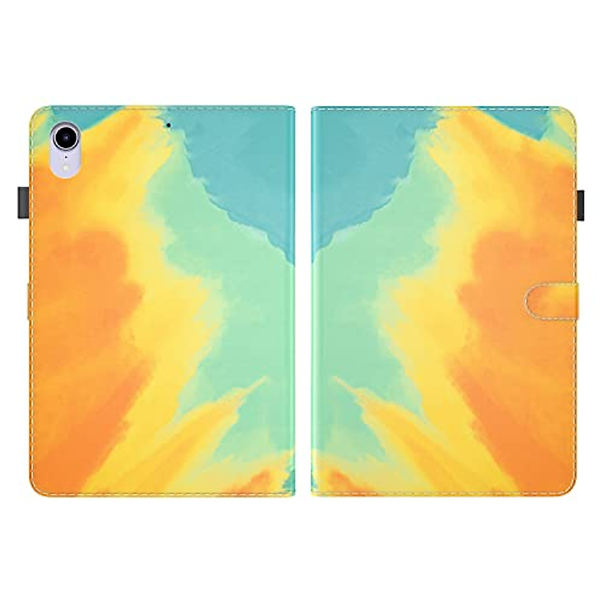 HUHI Case for iPad Mini 6 6th Gen, Watercolor Slim Folio Stand Tablet Cover for iPad Mini 6 8.3 Inch 2021 (Autumn Leaf Color)