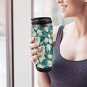 New Mexico Yucca State Flower Travel Coffee Mug Reusable Insulated Drinking Cup with Lid for Home Outdoor Works 13 Oz