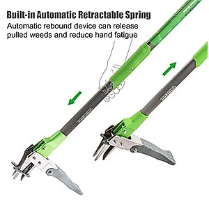 Grootpow WP5 Weed Puller Tool, Stand Up Weeder with 40" Handle, 3 Claws & Fiberglass Foot Pedal, Weeding Tool Made with Cast-Aluminum, Easily Remove Weeds Without Bending or Kneeling