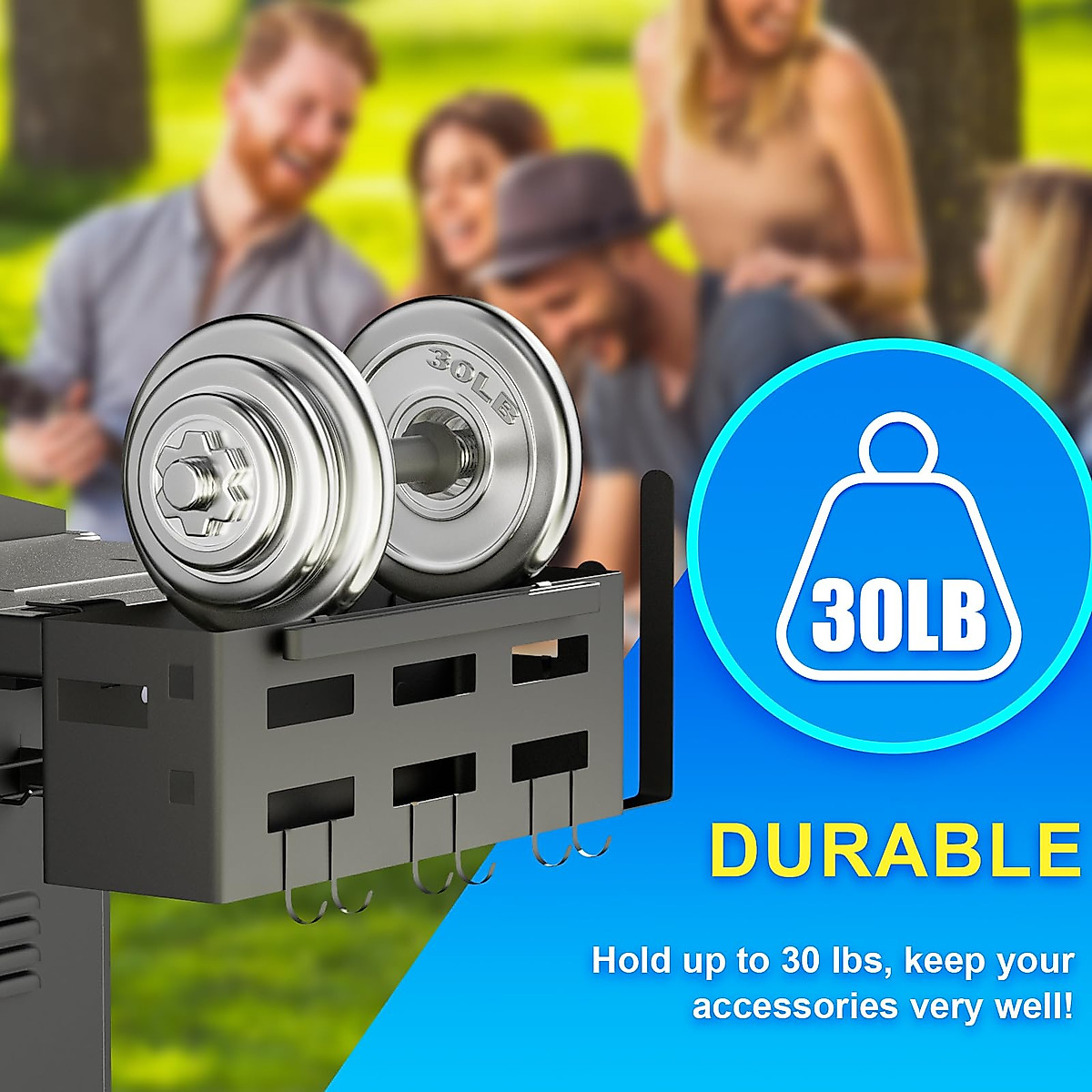 Hostaque Griddle Caddy for Blackstone 28'/36' Griddles, Space Saving BBQ Grill Accessories Storage Box, Outdoor Grill Tool Organizer with Tool Holder & Paper Towel Holder, Stainless Steel