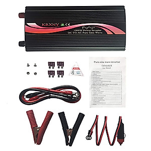 KRXNY 1000W Watt Pure Sine Wave Car Power Inverter Converter 12V DC to 110V 120V AC 60HZ with LED Display