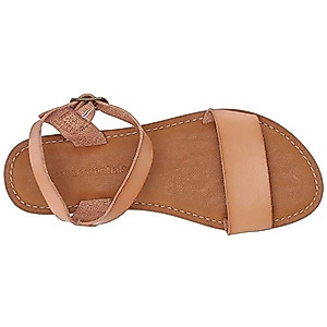 Amazon Essentials Women's Two Strap Buckle Sandal, Natural, 7.5