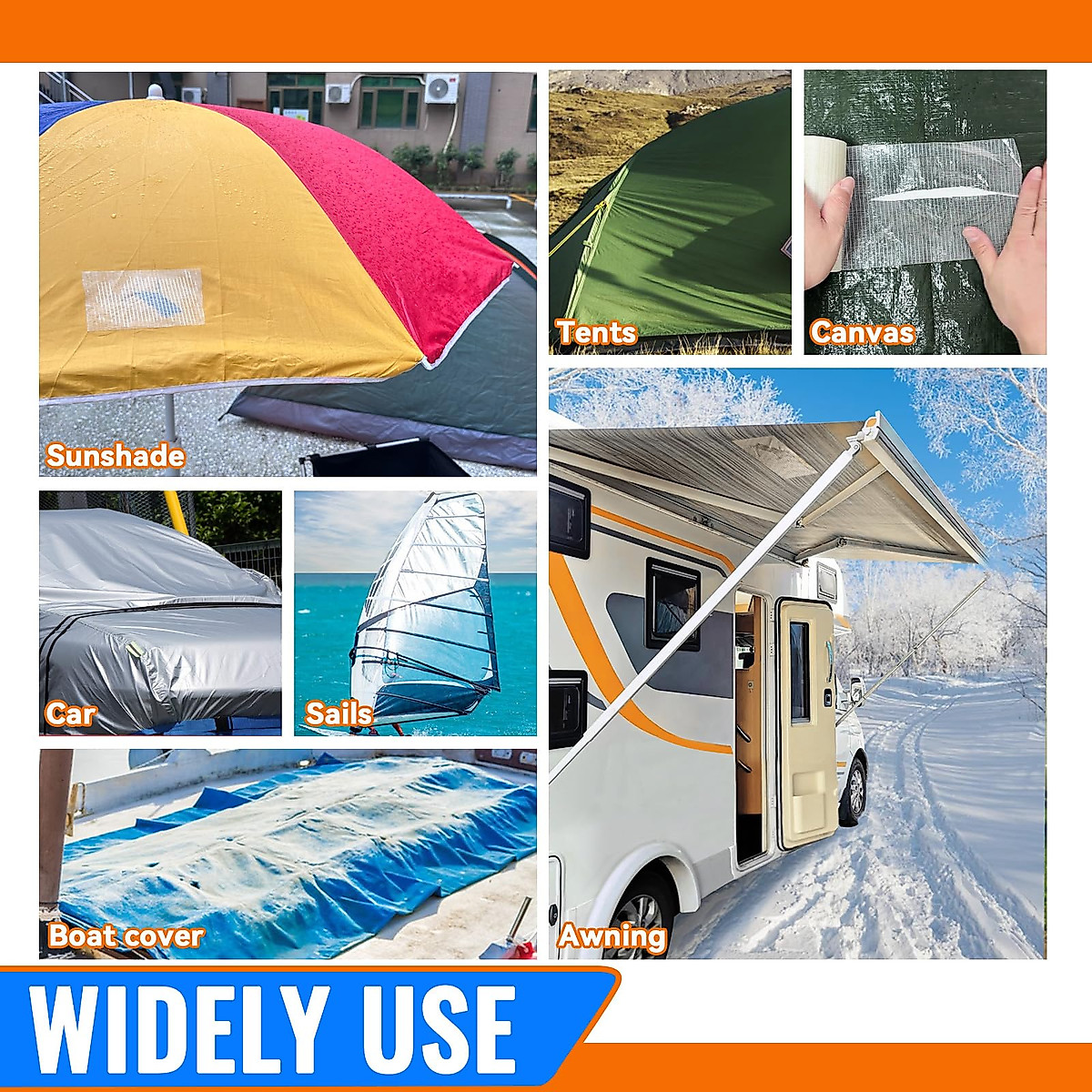 RV Awning Repair Tape for Tarp, Boat Covers Repair Tape,Tent, Sail Tape, Tear Repair Patch Kit, Waterproof, 5 Inch Wide 30FT Long, Reinforced Repair Tape