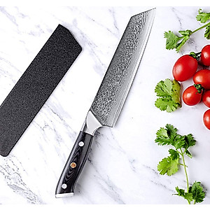 Damascus Chef Knife 8 Inch, Razor Sharp Kitchen Knife Japanese VG-10 Stainless Steel with Premium G10 Handle&Triple Rivet&Gift Box（8 Inches）