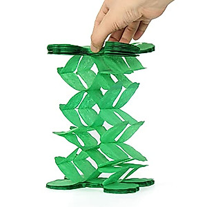 Red-Green White Party-Decorations Christmas Streamers-Garland - 12pcs Mexico Italian 4-Leaf Clover Paper Streamers,Italy Mexican Birthday Baby Shower Wedding Banners,New Years Winter Decor Ouruola