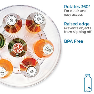 iDesign Linus Turntable Kitchen, Organization for Pantry, Countertop, Shelf, Table, Vanity, Bathroom, 11" Inch, Clear