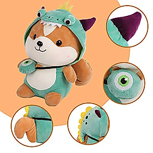 DENTRUN Squirrel Stuffed Animals, Cute Plush Doll Play Toys for Kids Girls Boys Adults Birthday Xmas Gift, 9.84/13.78/17.72 Inches, Christmas Elk, Yellow Bee, Green Dinosaur