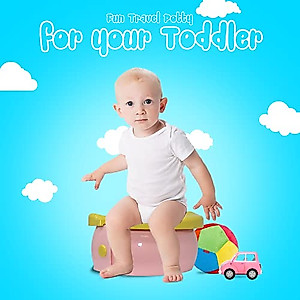 Banana Shaped Portable Travel Potty Training Seat for Toddlers by Jana Park Wares - Folding Kids Trainer Seats for Baby Boys & Girls - Easy to Use Foldable Toilet On The Go Chair for Toddlers (Pink)