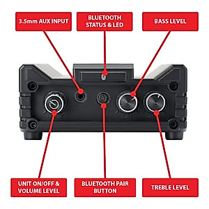 Dual Electronics DBTMA100 Black Micro Wireless Bluetooth 2 Channel Stereo Class-D Amplifier | 3.5 mm AUX Input | Stereo RCA Outputs | 100 Watts Peak Power | Up to 100ft of Wireless Bluetooth Range