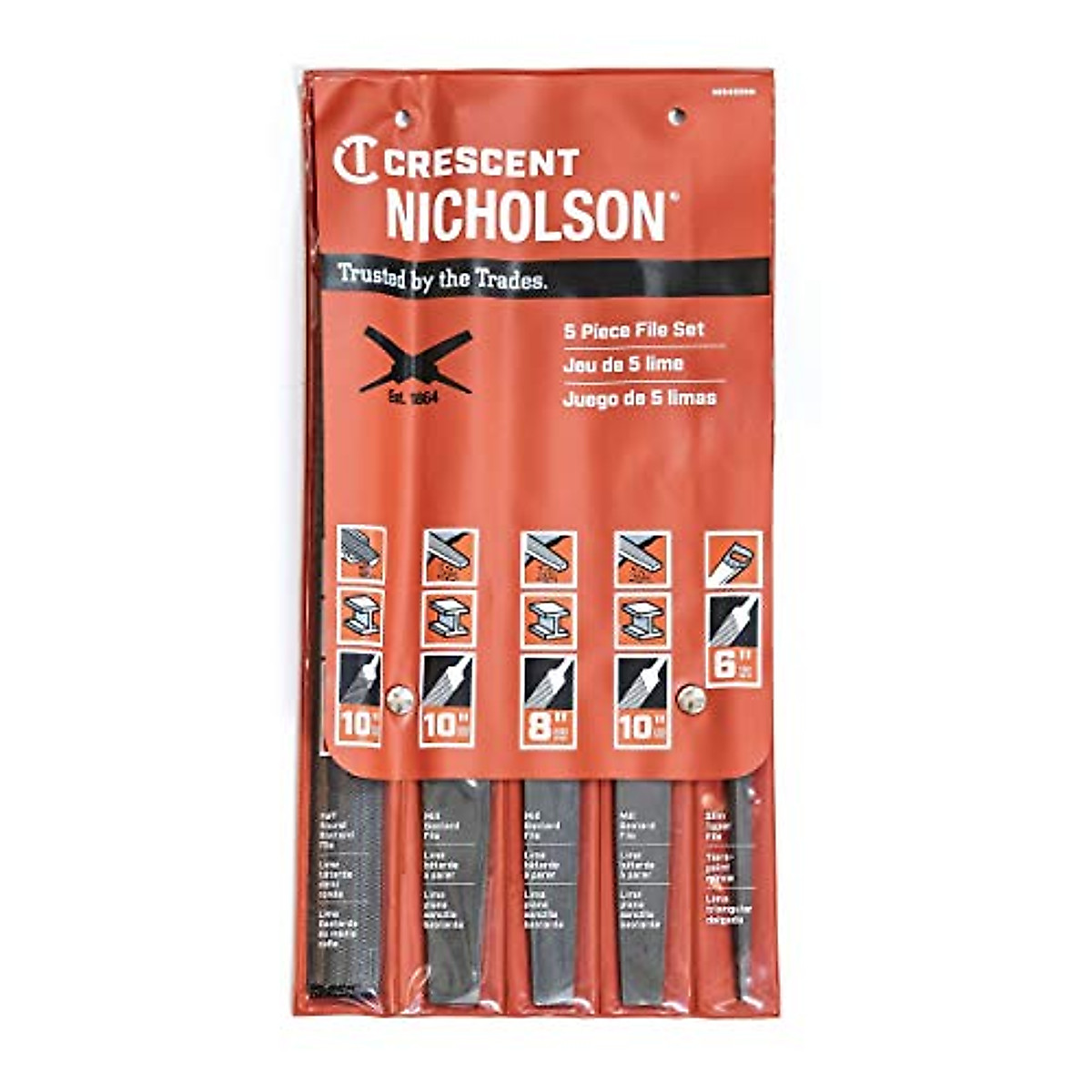 Nicholson 3 Pc. 6" Bastard File Set with Ergonomic Handles - 22015HNNN