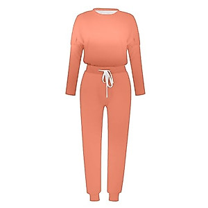 Denim Set Womens Sweatsuits 2 Piece Set Sport Outfits Sets Womens Leather Jackets Two Piece Jogger Sets for Women Two Piece Set Crop top Wide Leg Pants Sweatshirts Jogger Pant Active Tracksuit