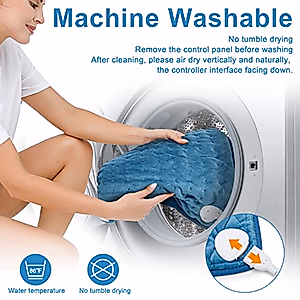 Weighted Heating Pad - 2.2lb Large Electric Heated Pad,with 6 Temperature Levels,with 4 Kinds of time Automatic Shutdown,Fast-Heating Technology for Waist/Abdomen/Neck Pain and Cramps Relief,12''×24''