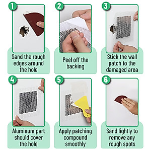 Bates Choice - Drywall Repair Kit, 16pcs, Dry Wall Patch Kits, Wall Repair Patch Kit, Wall Patch Repair Kit, Drywall Hole Patch, Drywall Patch Kit, Wall Hole Repair Kit, Drywall Patch Hole