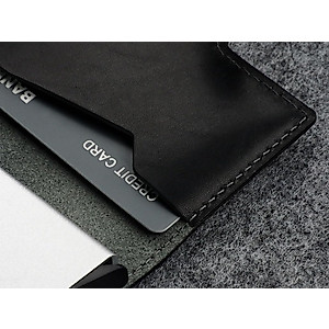 pularys VIKING Mini Wallet - Premium Leather - Black - Snap Fastener - Bank Note Pocket - RFID blocking - Up to 8 Card Slots - Comfortable and Safe - Classic