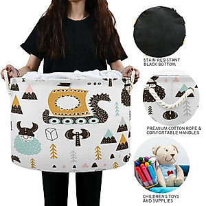 Kigai Cotton Rope Basket Viking Boat Large Storage Basket for Toys Blanket Baby Laundry Basket for Nursery, Closet, Bedroom, Home Organization